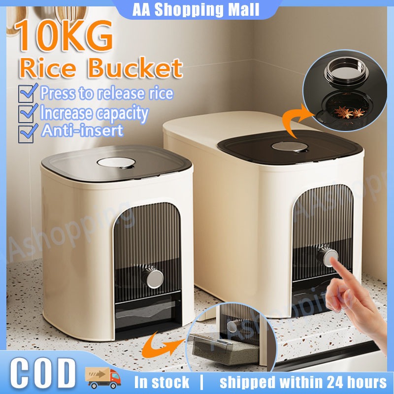 Rice Dispenser 20KG Rice Bucket Insect-Proof Rice Container Tank ...