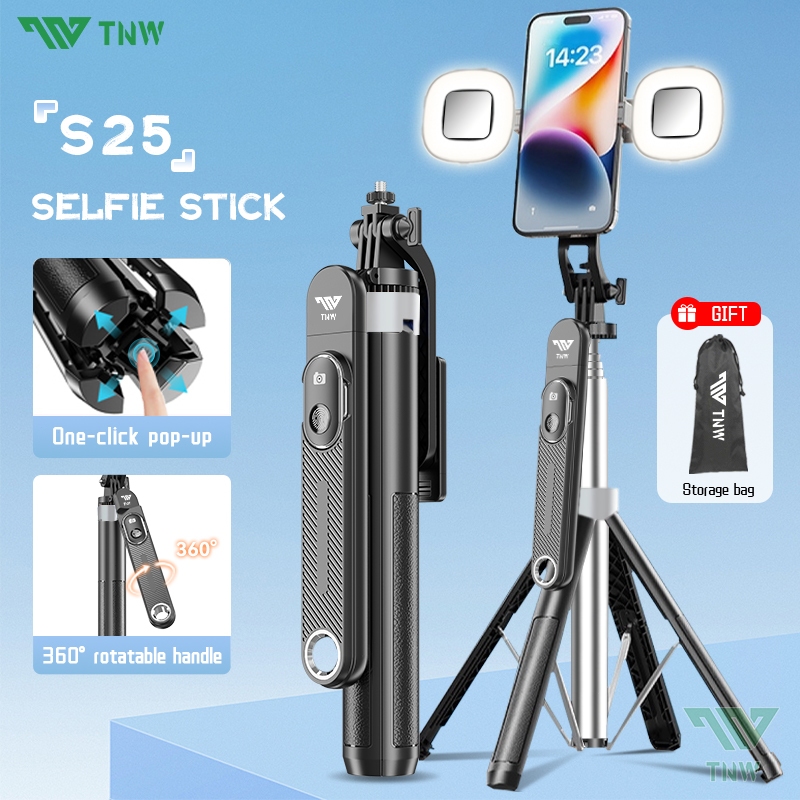 TNW S25 Selfie Stick Four Corner 1.8M Tripod 360°Rotate with Bluetooth ...