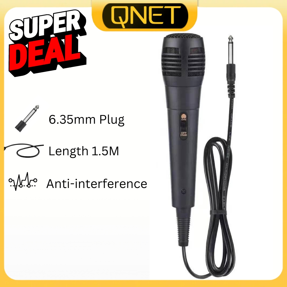 QNETONE Professional Wired Microphone Dynamic Audio Vocal Microphone for Videoke Mini Mic ...