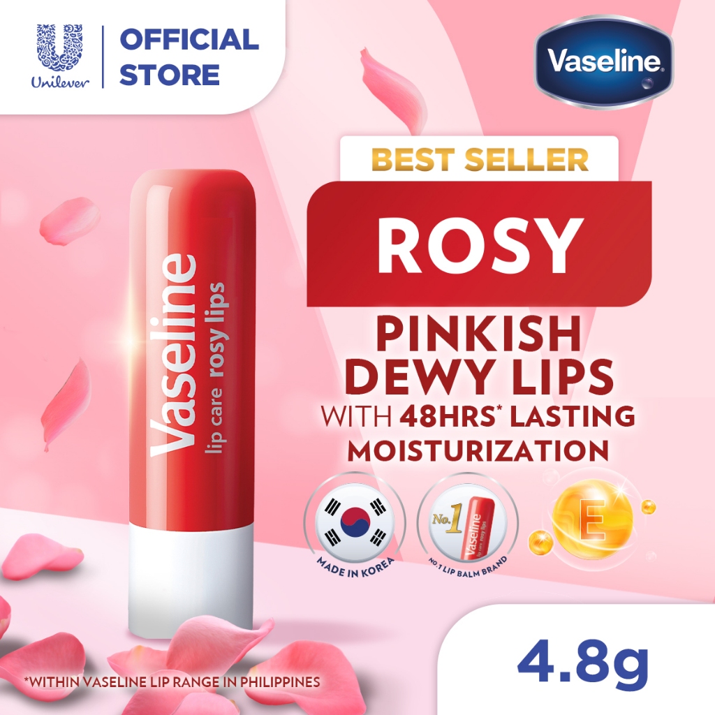 Vaseline Lip Rosy Lips Lip Balm Stick With Petroleum Jelly 4.8g | Shopee Philippines