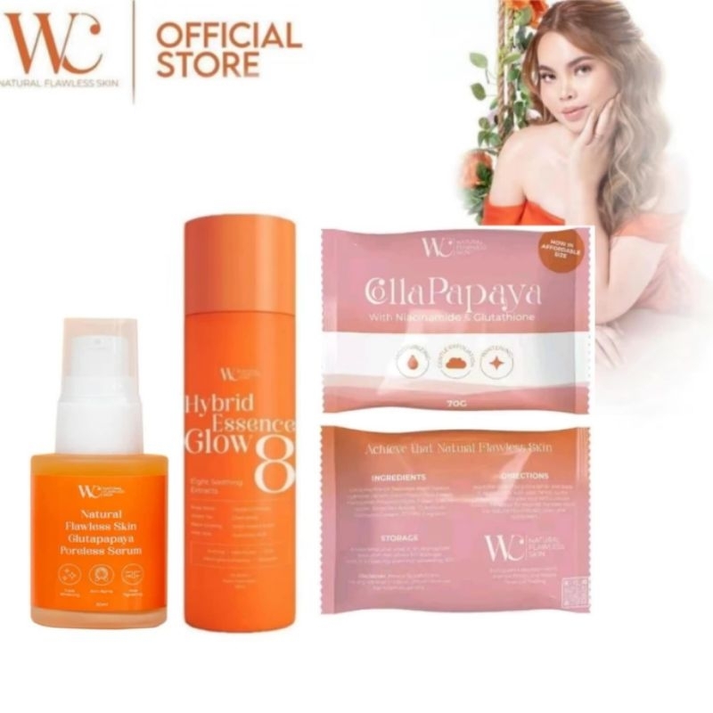 WC Natural Flawless Skin Poreless Serum ,Toner, And 2 pcs Collapapaya ...