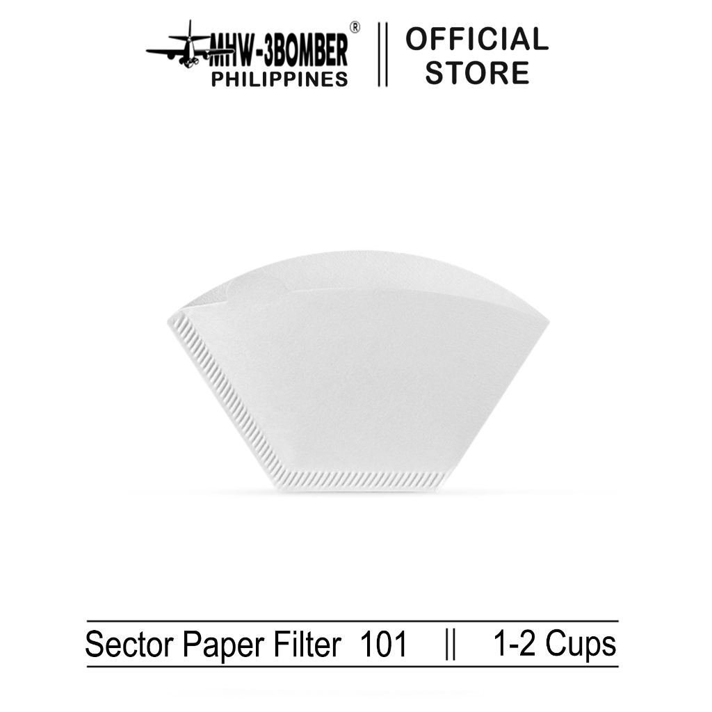 MHW-3BOMBER Sector Coffee Paper Filter White 101/102 Fan Shape Coffee ...