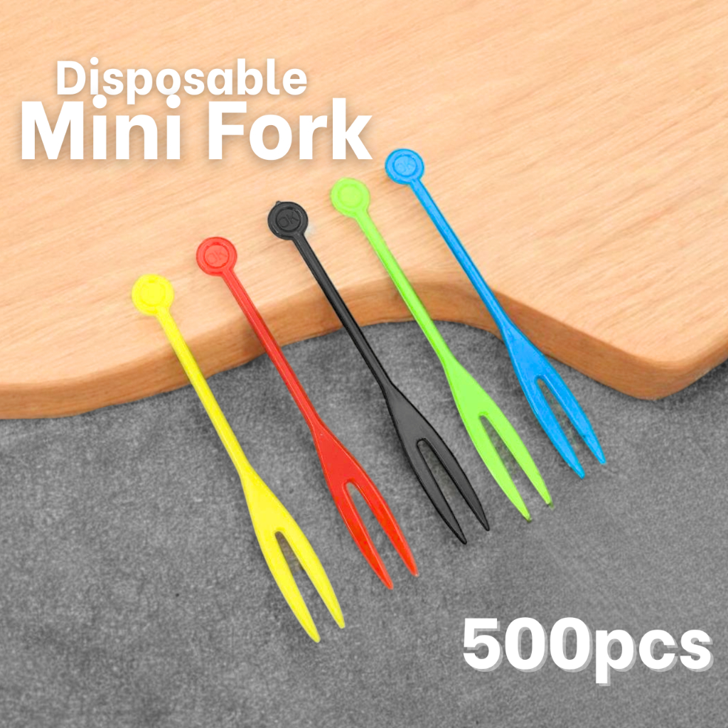 500pcs Plastic Mini Fork Siomai/Takoyaki/Cocktail/Fruitpick/Pica-pica ...
