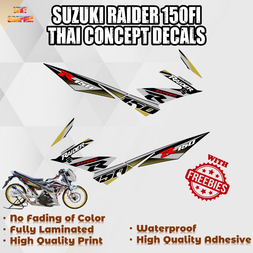 SUZUKI RAIDER 150 FI THAI CONCEPT DECALS (WATERPROOF, LAMINATED, FADE ...
