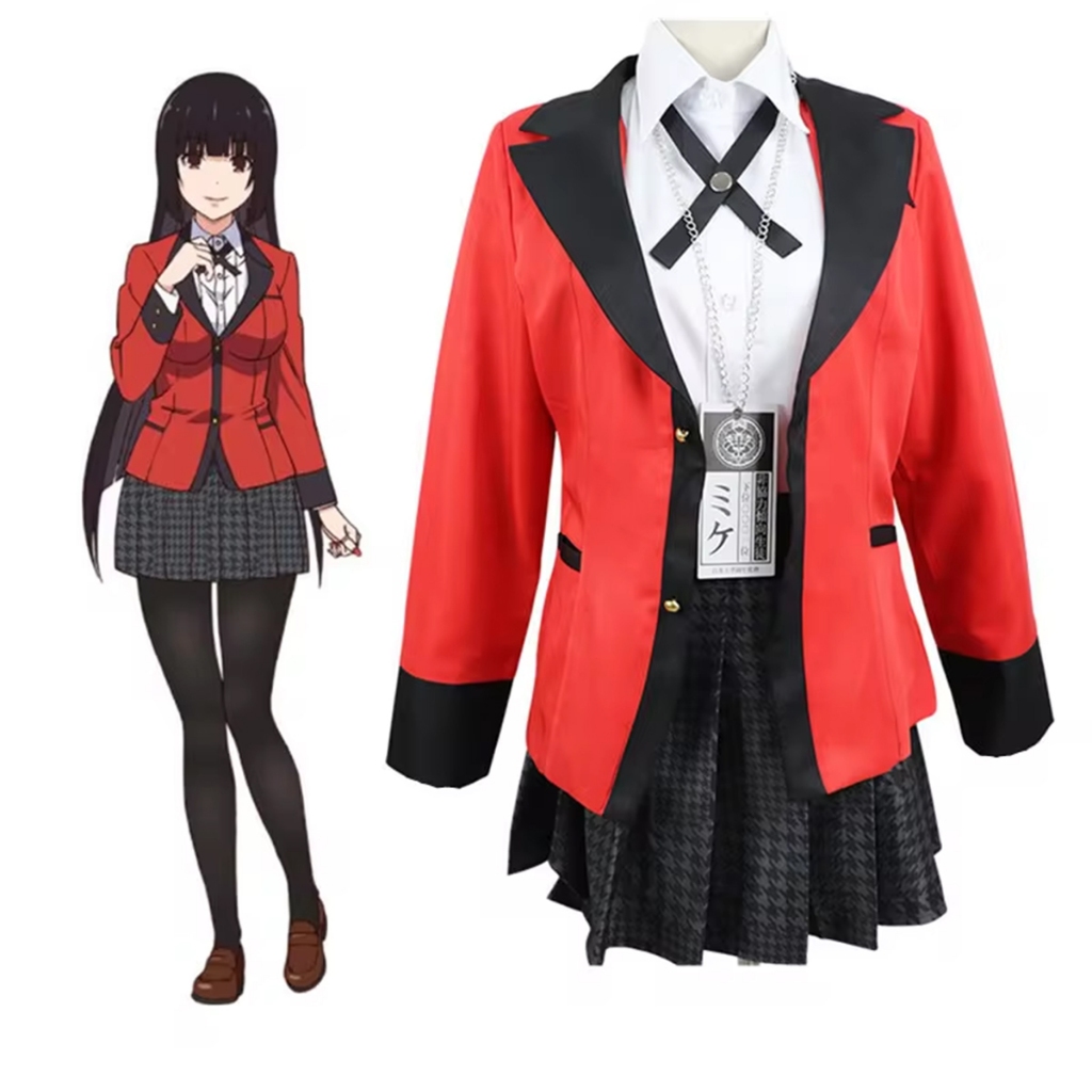 Yumeko Jabami Cosplay Costume School Uniforms Full Set with Stockings ...