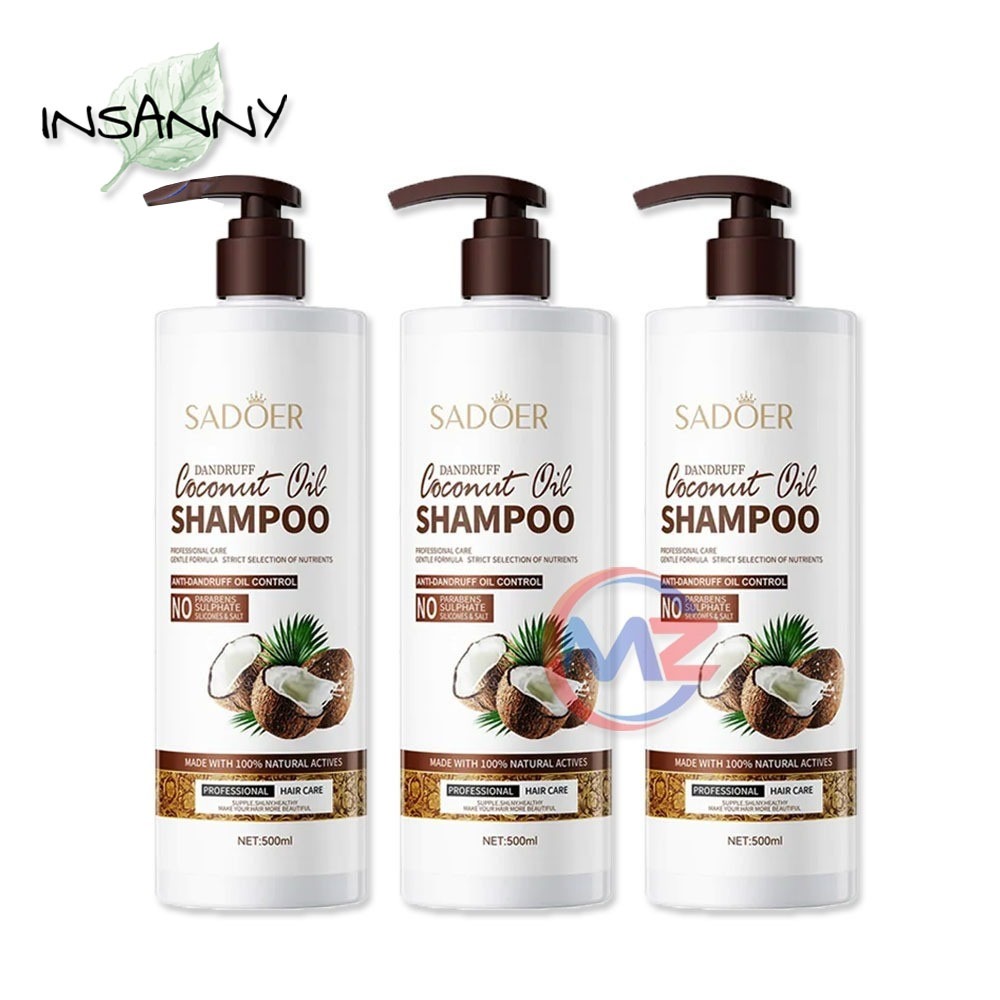 insanny ( SET OF 3 ) SADOER Coconut Oil Moisturizing Hair Care Dandruff Shampoo AZLA Refreshing ...