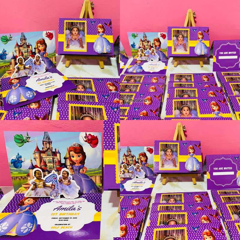 Sofia the first pop up invitation for birthday and baptismal | Shopee ...