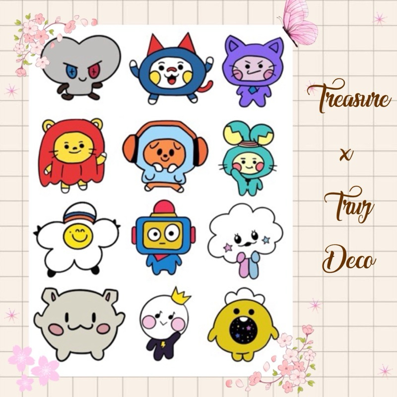 Kpop Inspired Treasure X Truz Waterproof Laminated Sticker Pack Die-cut ...