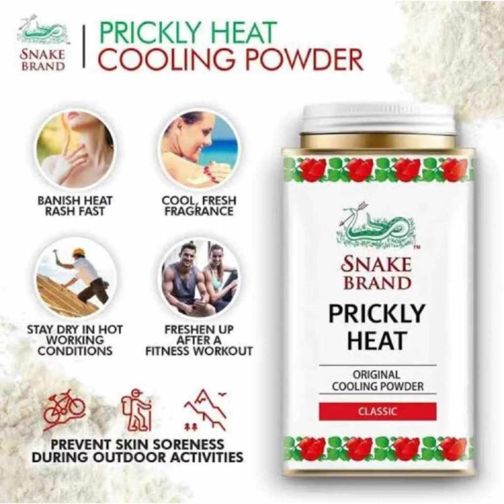 Snake Brand Prickly Heat Extreme Cooling Powder Thailand 140g | Shopee ...