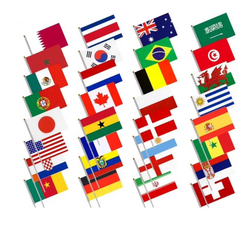 Cutesy Flaglets United Nations Flags 32 Countries Hand held Flags ...