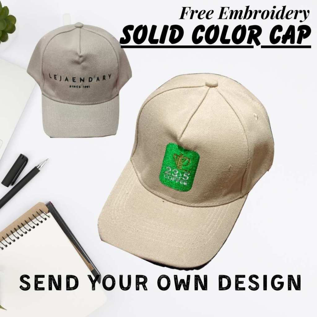 Ink And Style PH - Personalized Embroidery Solid Color Five Panel Cap ...