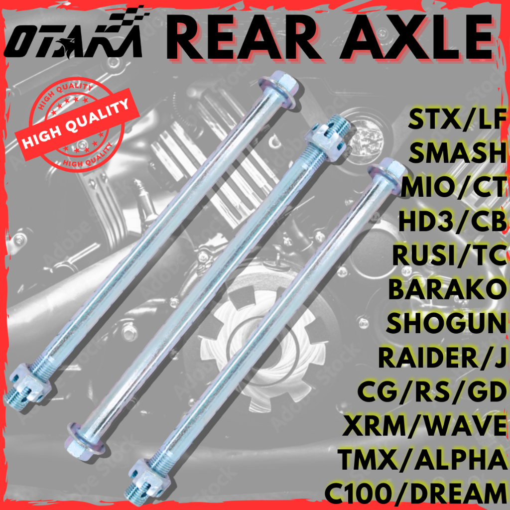 REAR AXLE (PANGHULIHANG GULONG) FOR MIO/XRM/WAVE/TMX/ALPHA/SMASH/BARAKO ...