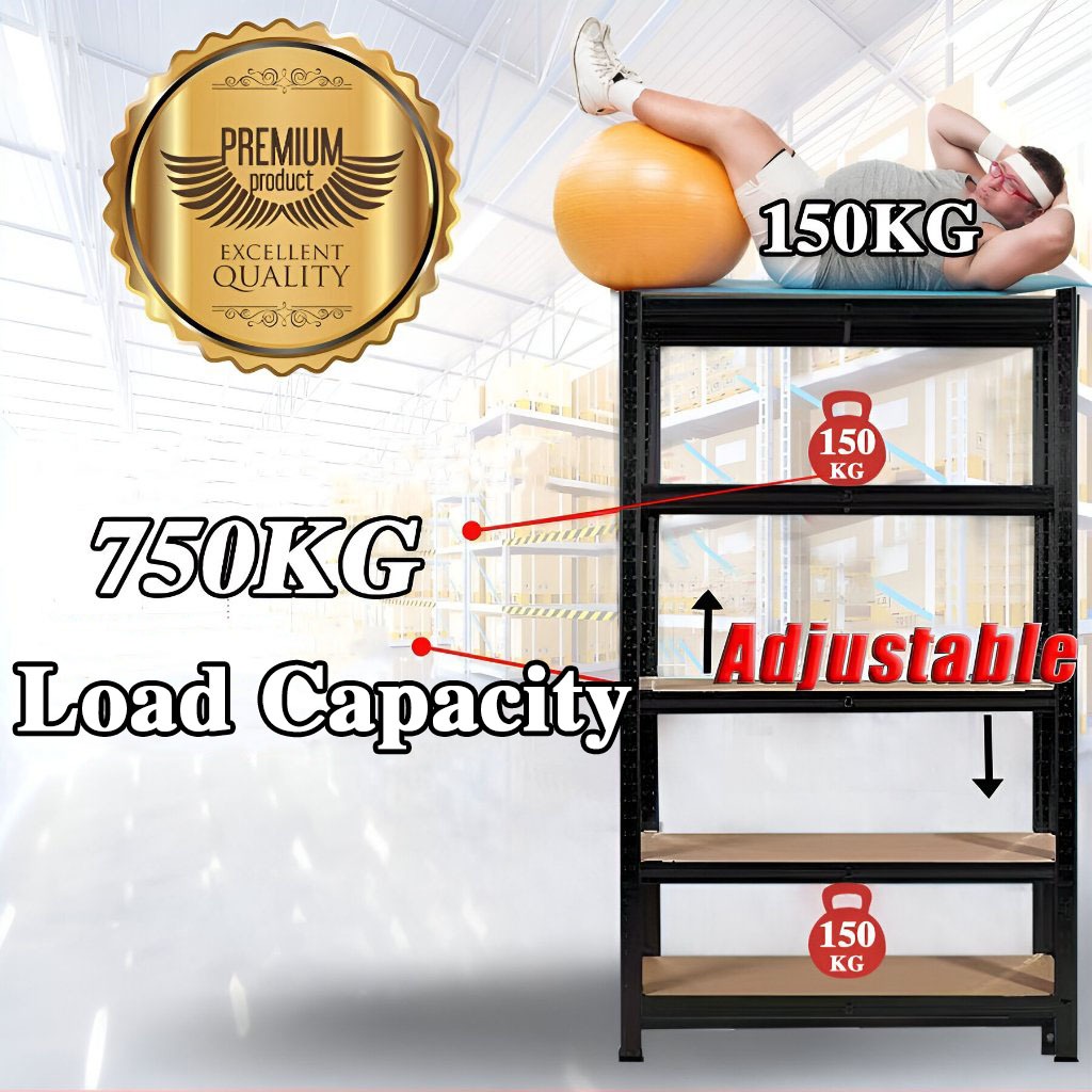 Metal Rack Boltless Steel Organizer Rack Adjustable Height 6 Layers ...