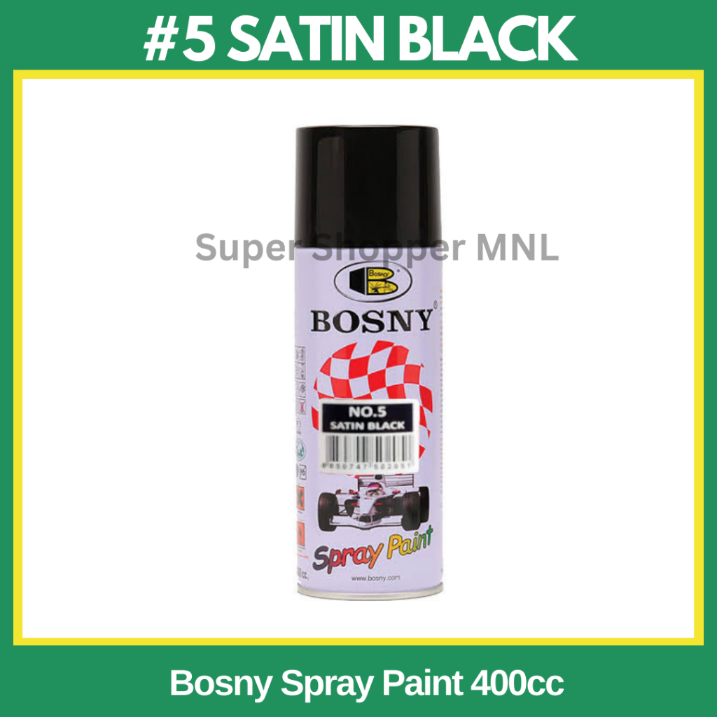 #5 Satin Black - Authentic Bosny Spray Paint 400cc | Shopee Philippines