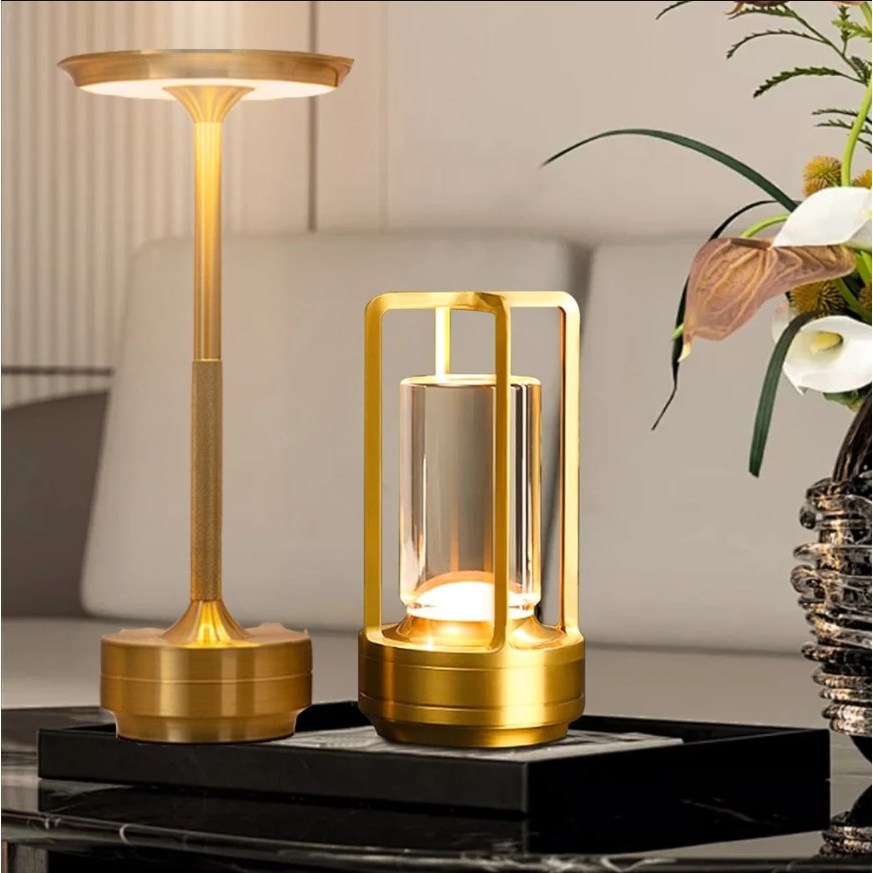 Aluminum Desk Lamp LED Rechargeable Table Lights Touch Switch Table ...