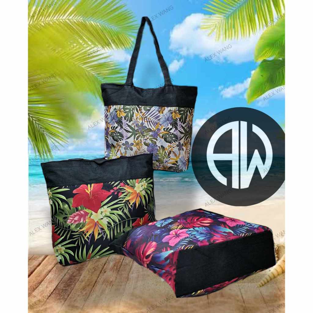 wangssstore canvas bag pattern abaca bag shoulder bag tote bag hand bag ...