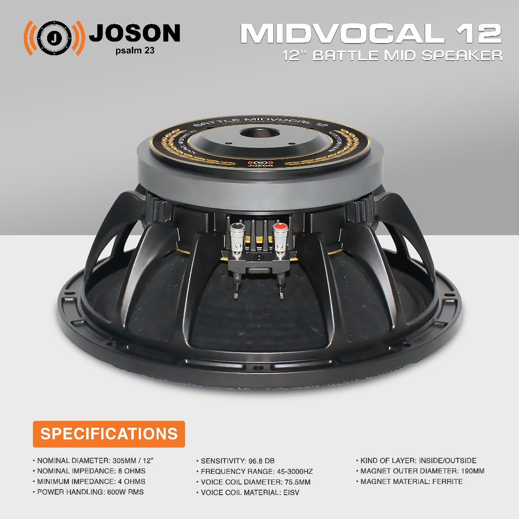 Joson BATTLE MIDVOCAL 12 Professional Mid speaker | Shopee Philippines