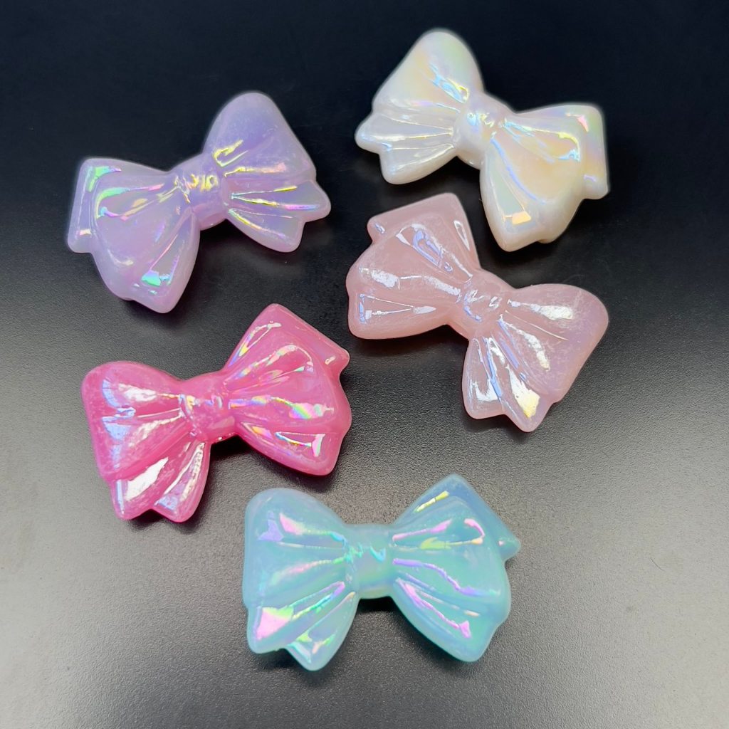 5 Pcs Bow Ribbon Beads 35mm Assorted Color Big size DIY Beads Art and ...