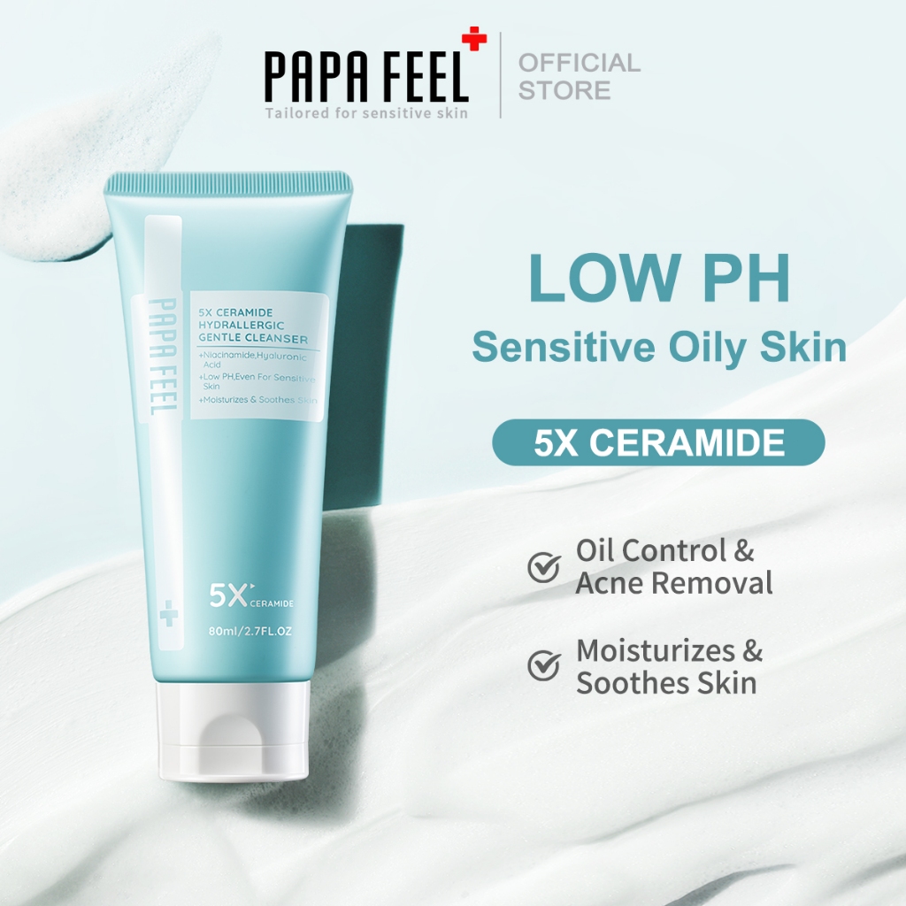 PAPA FEEL Daily 5X Ceramide Sensitive skin Gentle Cleanser -Oily And ...