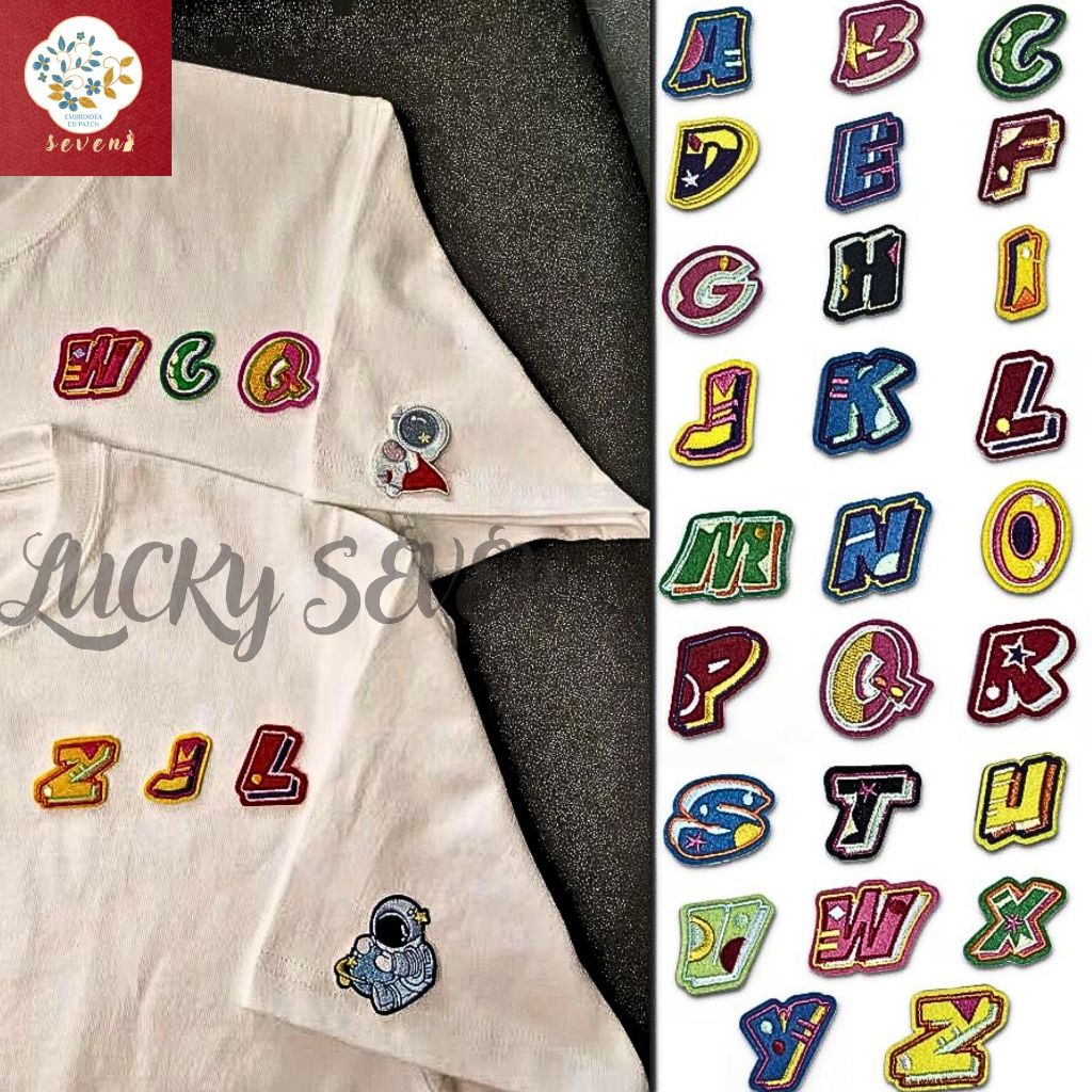 DIY 26 English alphabet patch patch cloth patch floral personality ...