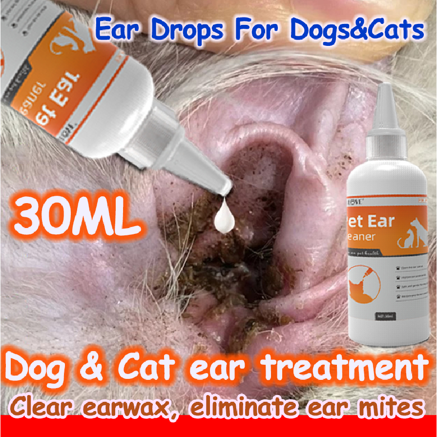 Pet Ear Drops For Dogs Ear Infection Treatment Cat ear Cleaner Earwax ...