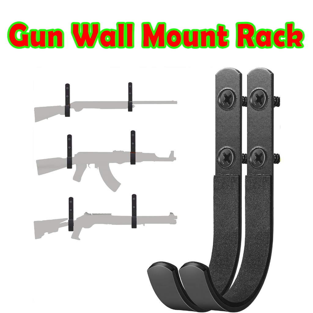2PCS Stainless Steel Gun Wall-Mounted Rack Holder, Gun Display Hook ...