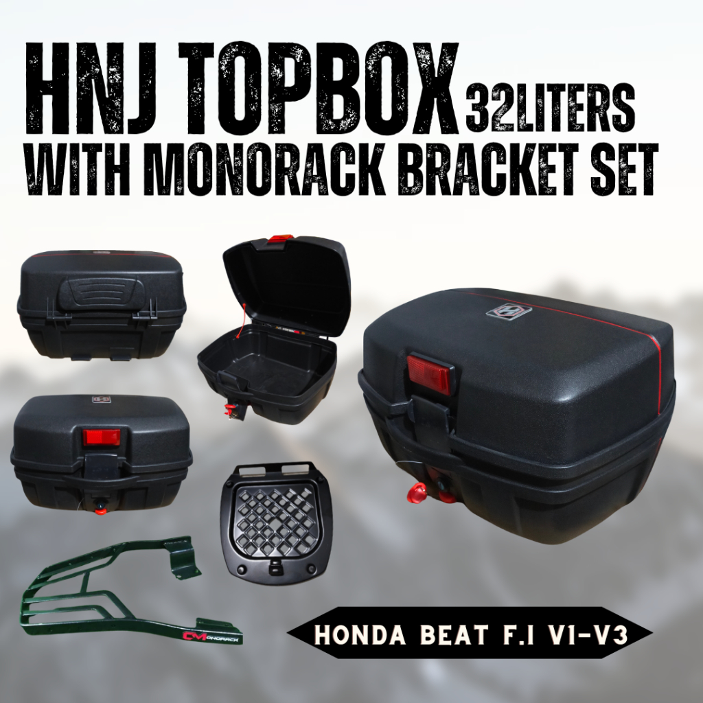 HONDA BEAT F.I TOPBOX SET 32LITERS WITH MONORACK | Shopee Philippines