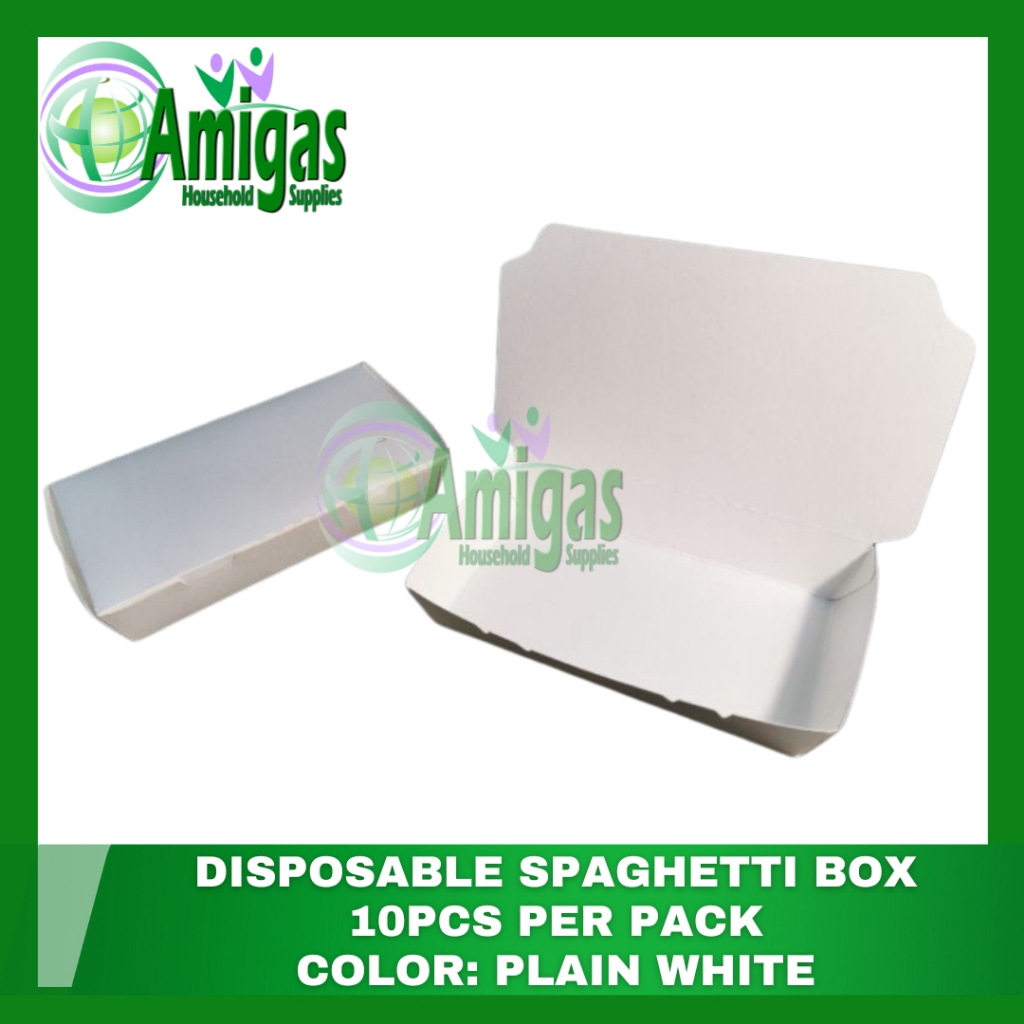 DISPOSABLE SPAGHETTI PAPER MEAL BOX, COLOR WHITE, 10 PCS PER PACK ...