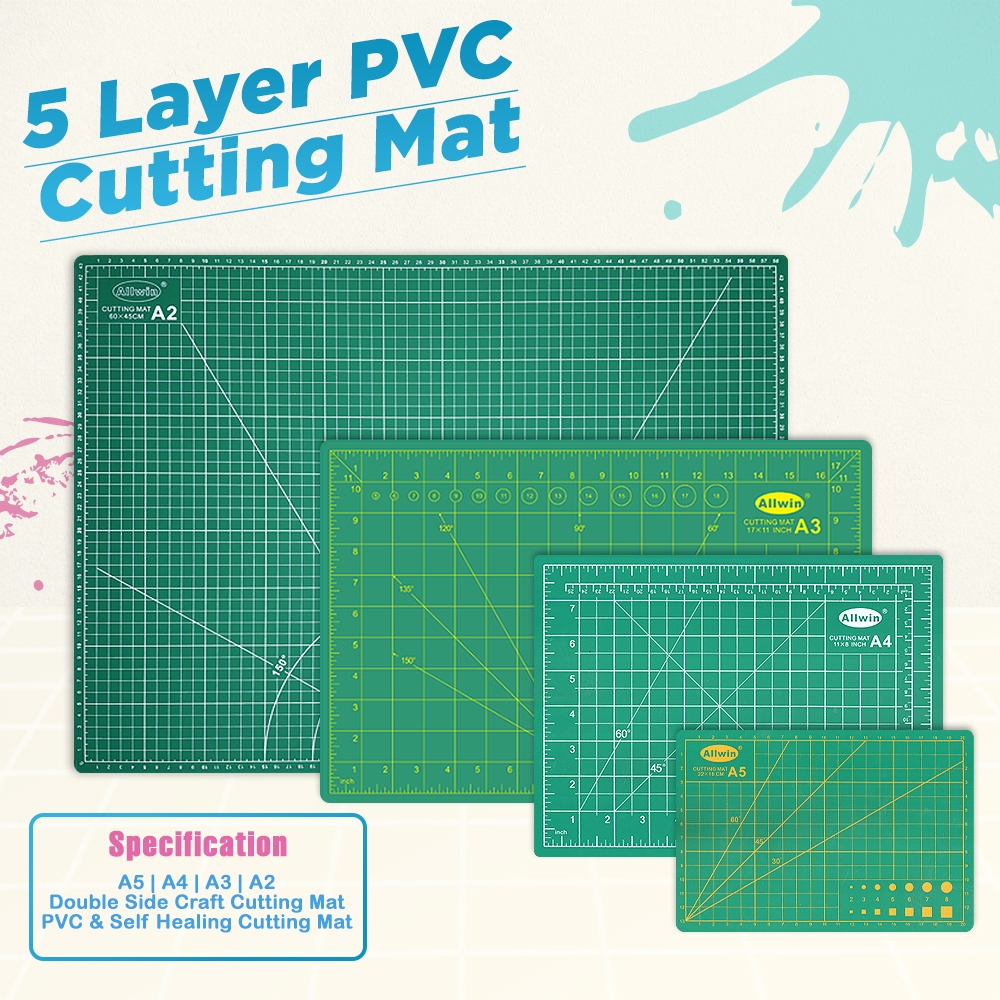 5-Layer PVC Double Sided Cutting Mat A5-A4-A3 Size Self Healing cutting ...