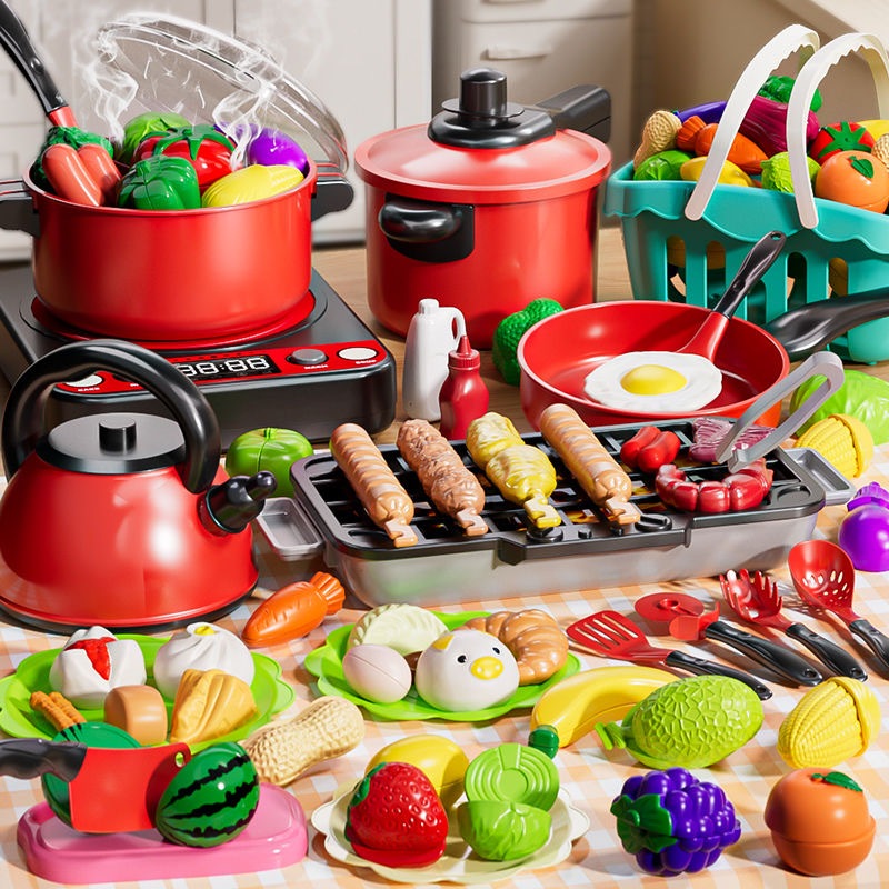 Kitchen Toys for Kids Plastic Cooking Toy Set Girls Boys Play House ...