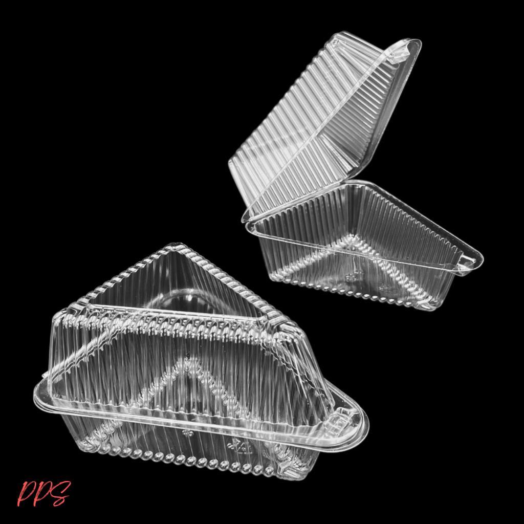 [50pcs] Clamshell Cake Slice Container Single Slice Triangle Cake ...