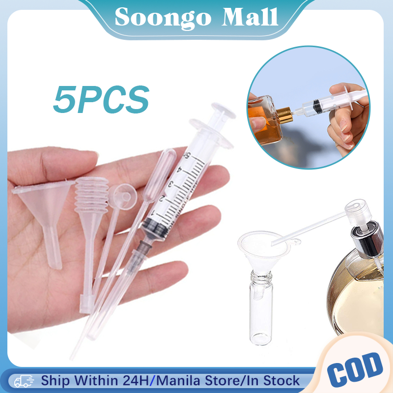 5PCS Perfume Syringe Adapter Funnel Pipette Squeeze Dropper Syringe For ...