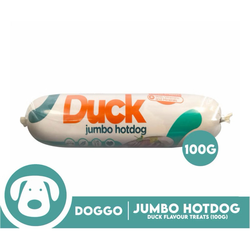 Doggo Jumbo Hotdog Duck Flavor Dog Treats (100g) | Shopee Philippines