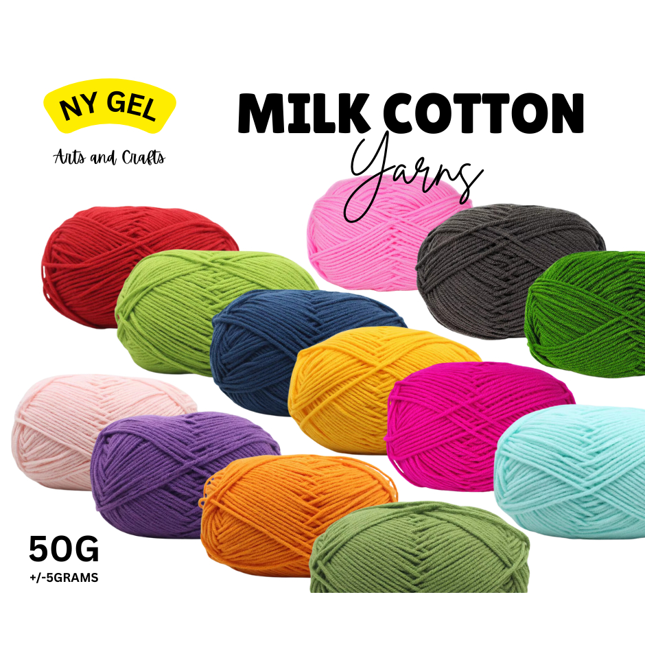 4PLY Milk Cotton Yarn Soft Milk Cotton Yarn for Knitting, Each 1.76 Oz ...