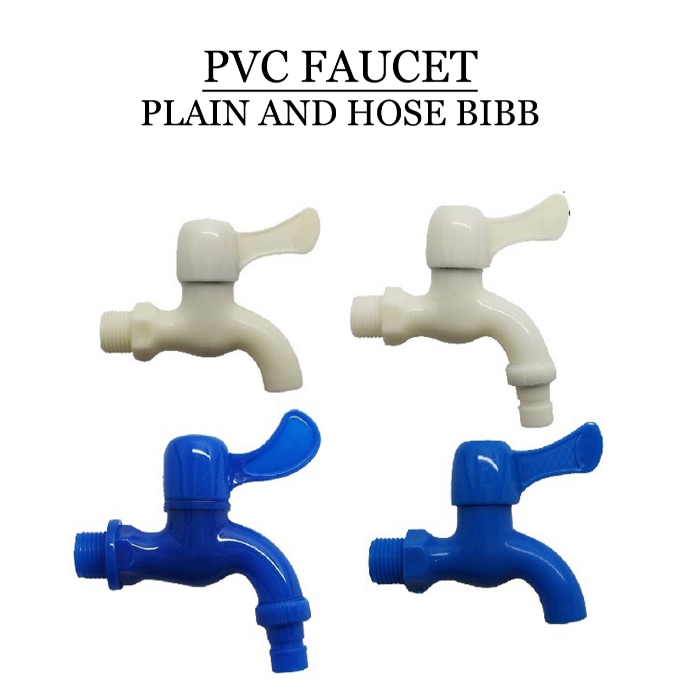 PVC FAUCET PLAIN AND HOSE BIBB WHITE & BLUE | Shopee Philippines