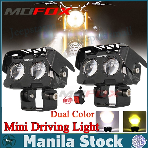 MOFOX B2 Laser Gun Dual Color Motorcycle Mini Driving Light 40W Hi/Lo ...