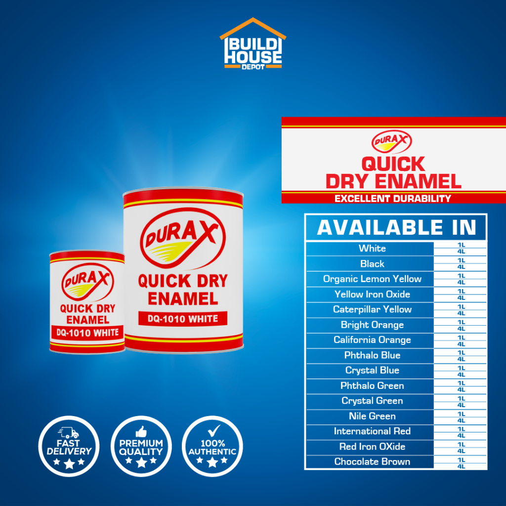 DURAX Quick Dry Enamel - Excellent Durability - 1L | 4L | Shopee ...