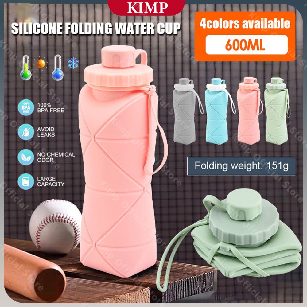 600ML Foldable Tumbler Silica Gel Foldable Bottle Leak Proof Outdoor ...