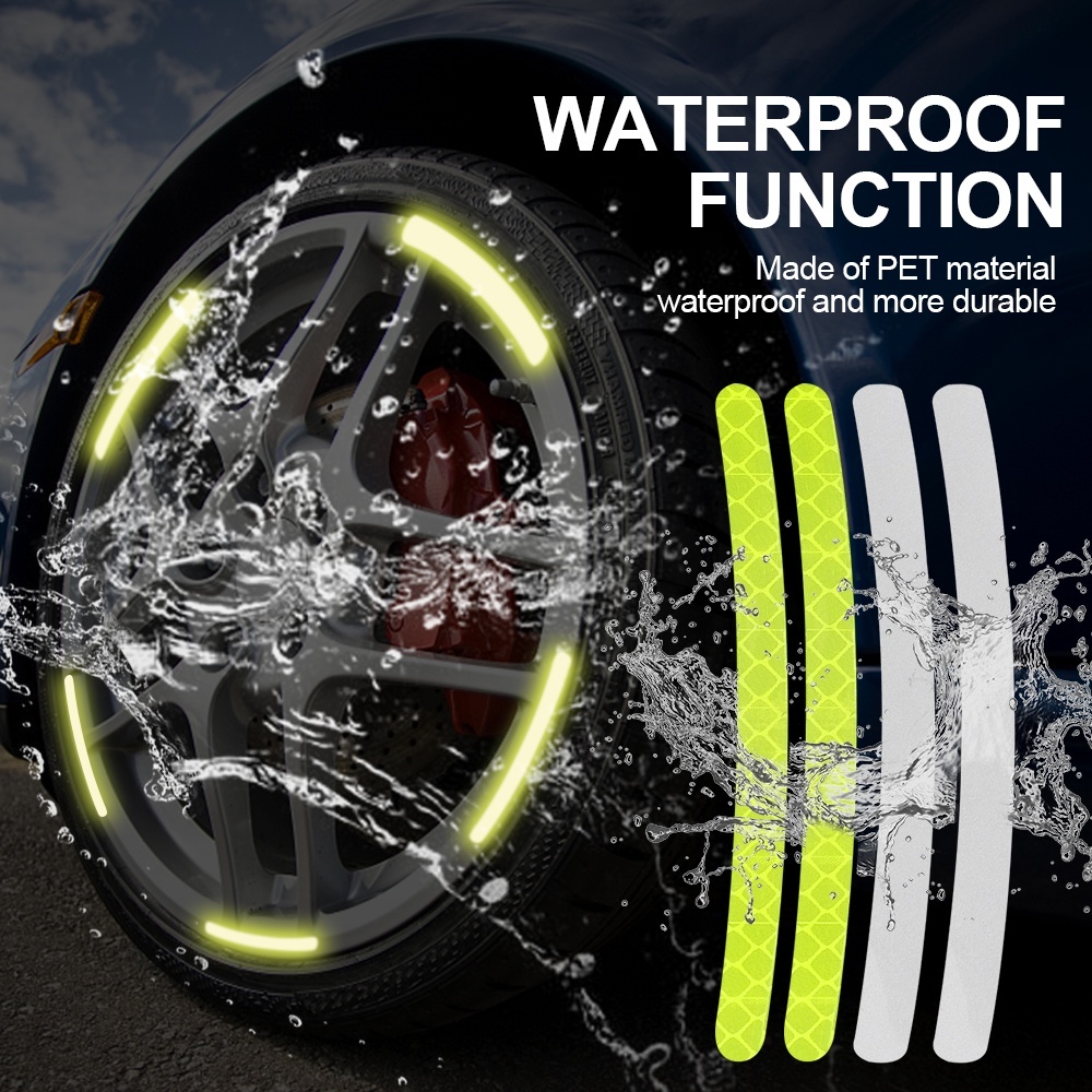 20pcs Car Wheel Hub Reflective Sticker Tire Rim Reflective Strips ...