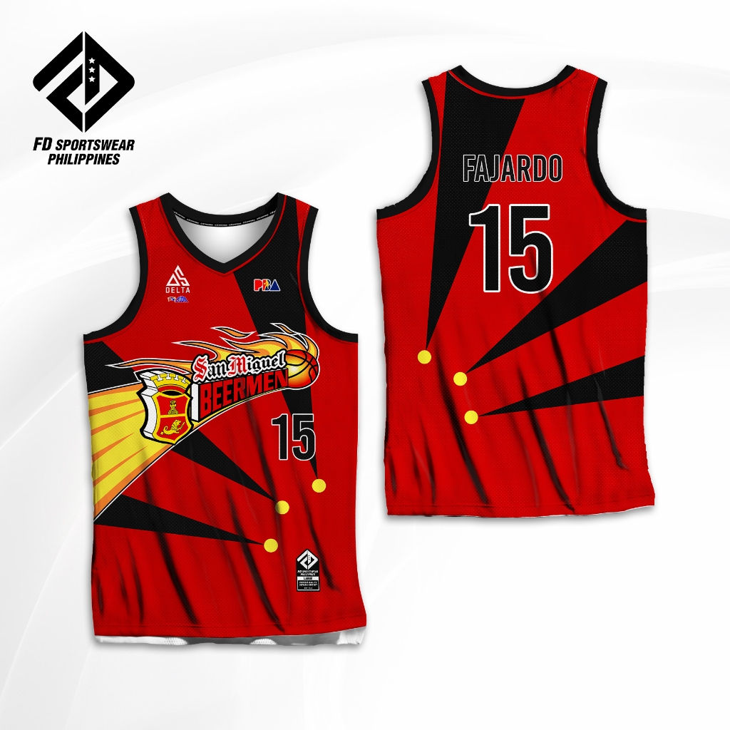 SAN MIGUEL BEERMEN 2024 FAJARDO PEREZ ROMEO LASSITER CRUZ JIMENEZ PBA FULL SUBLIMATED JERSEY ...