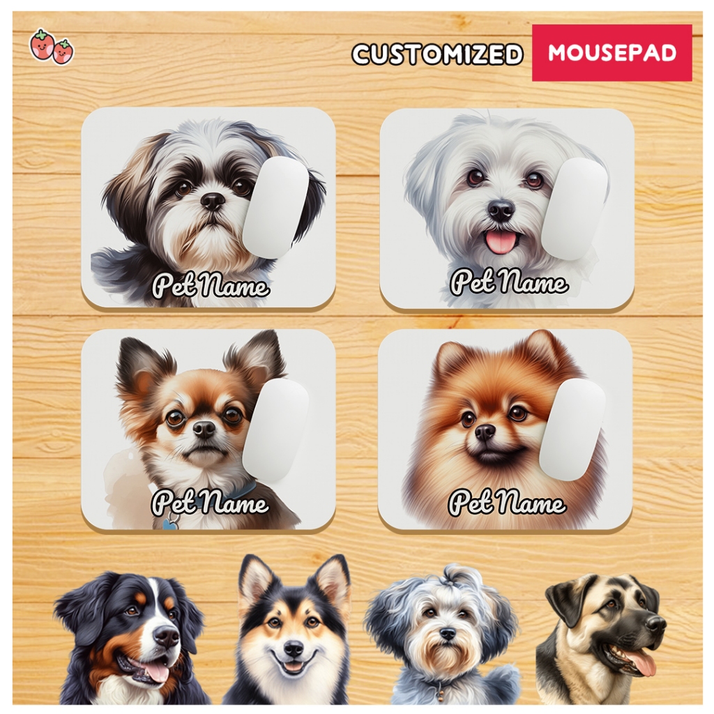 Customized Dog Mousepad - Watercolor & Lineart Style | Shopee Philippines