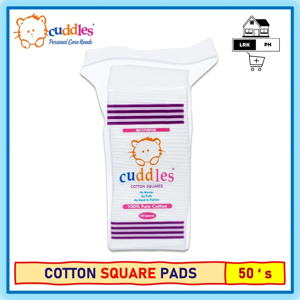 Cuddles Cotton Pads 100% Pure Cotton Squares (50 Sheets) | Shopee ...