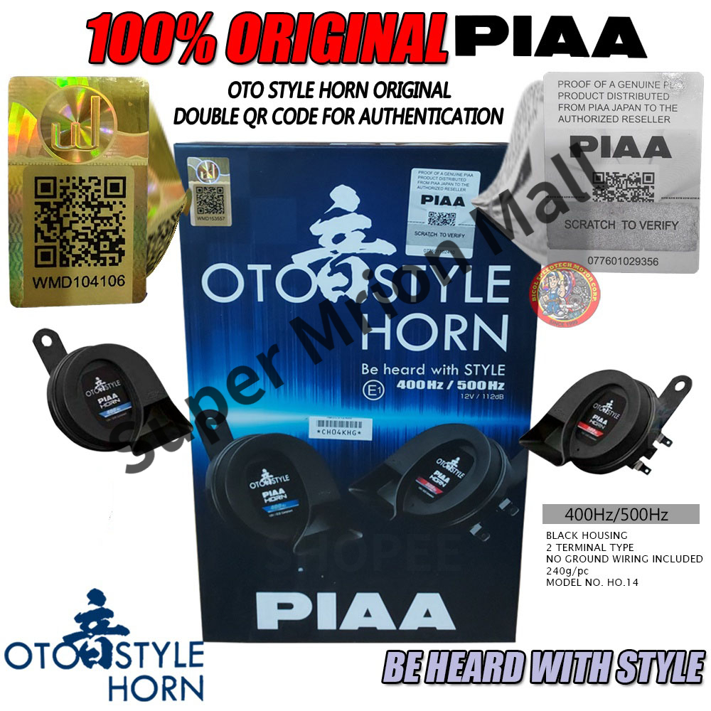 PIAA OTO STYLE HORN DOUBLE QR CODE FOR AUTHENTICATION (CH04KHG) ORIGINAL | Shopee Philippines