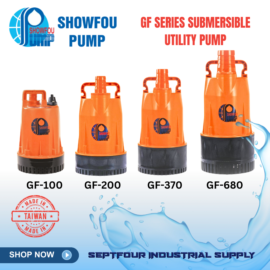 SHOWFOU 1/4HP or 200W (GF) Series Submersible/Utility Pump Clean Water ...