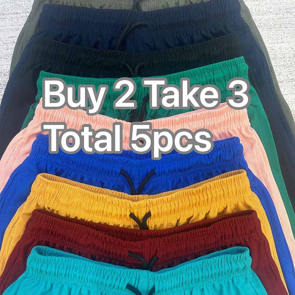 Buy 2 Take 5 Waffle Shorts Casual Plain Short Unisex Random Color ...