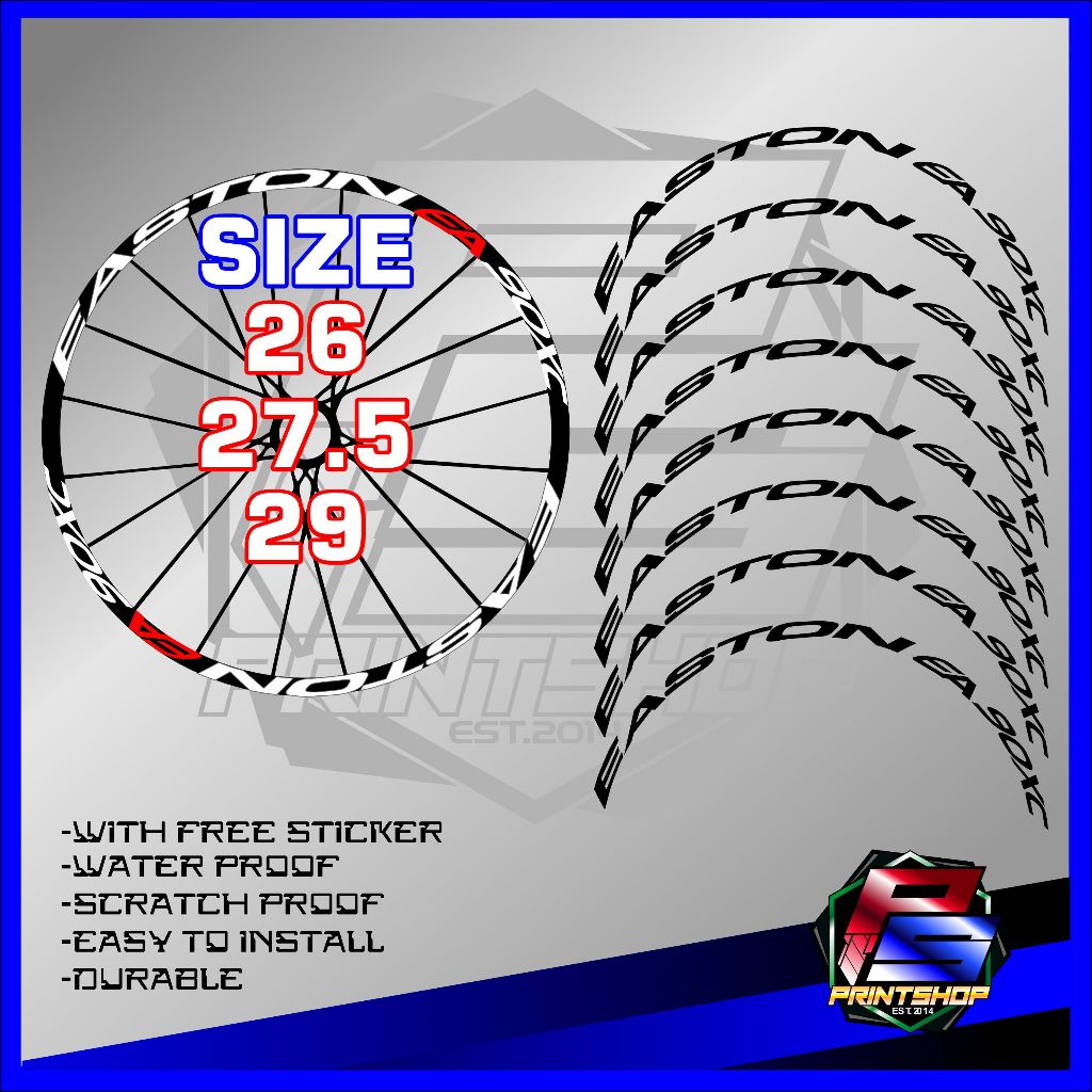EASTON EA90XC |26 | 27.5 | 29| Wheel Rim Decal Stickers for Mountain ...