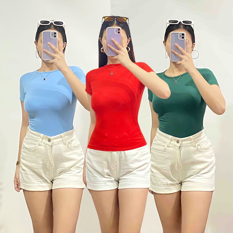 WSP Basic Full Length Body Hugging Cotton Double Lining Top for Women ...