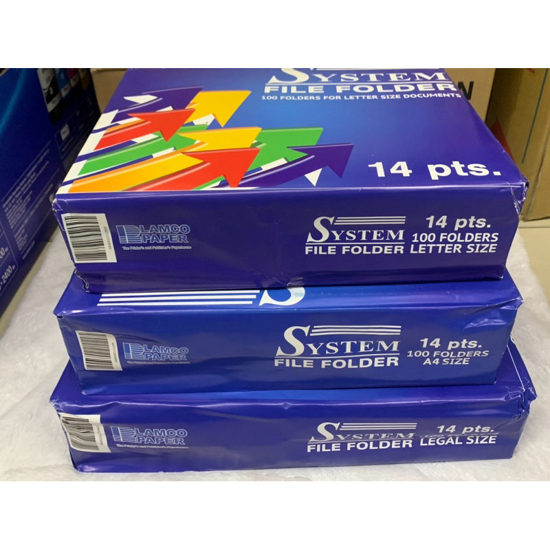 SYSTEM file Folder 14pts 100pcs per pack | Shopee Philippines