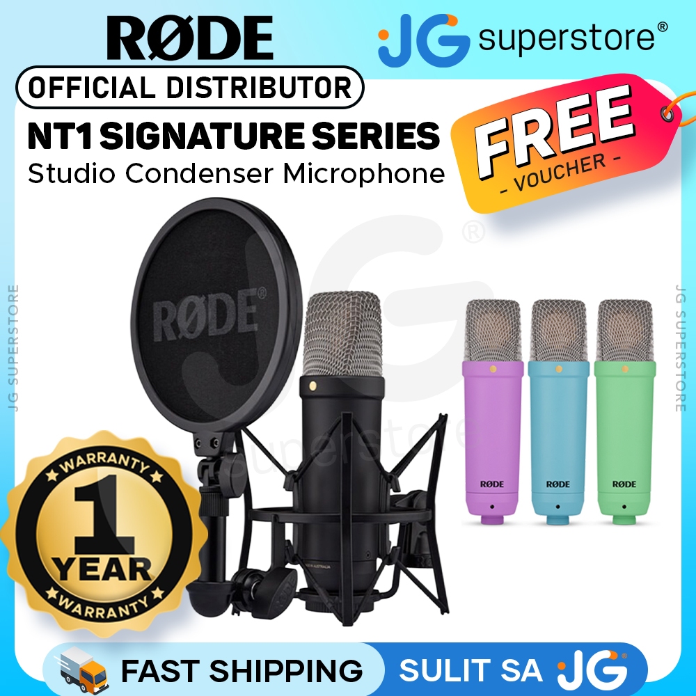 Rode NT1 Signature Cardioid Condenser Studio Microphone w/ Large ...