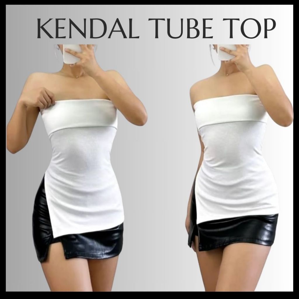 I APHRO I KENDAL TUBE TOP BODYCON SIDE SLIT KNIITED FABRIC | Shopee ...